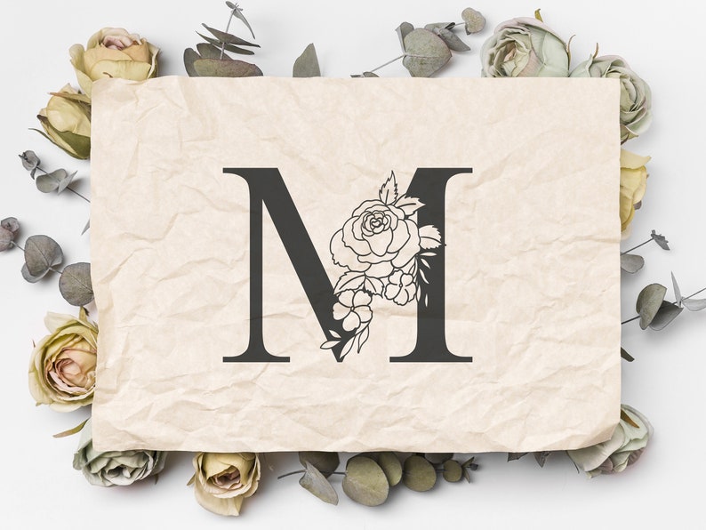 Floral Font Svg Floral Letter M Svg Floral Alphabet M Svg - Etsy