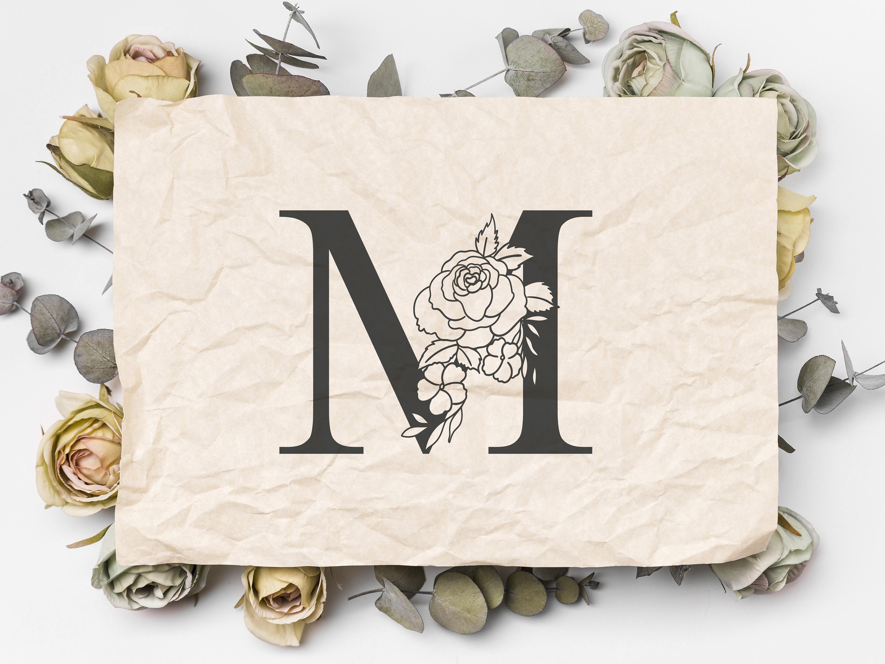 Floral Font Svg Floral Letter M Svg Floral Alphabet M Svg - Etsy Canada