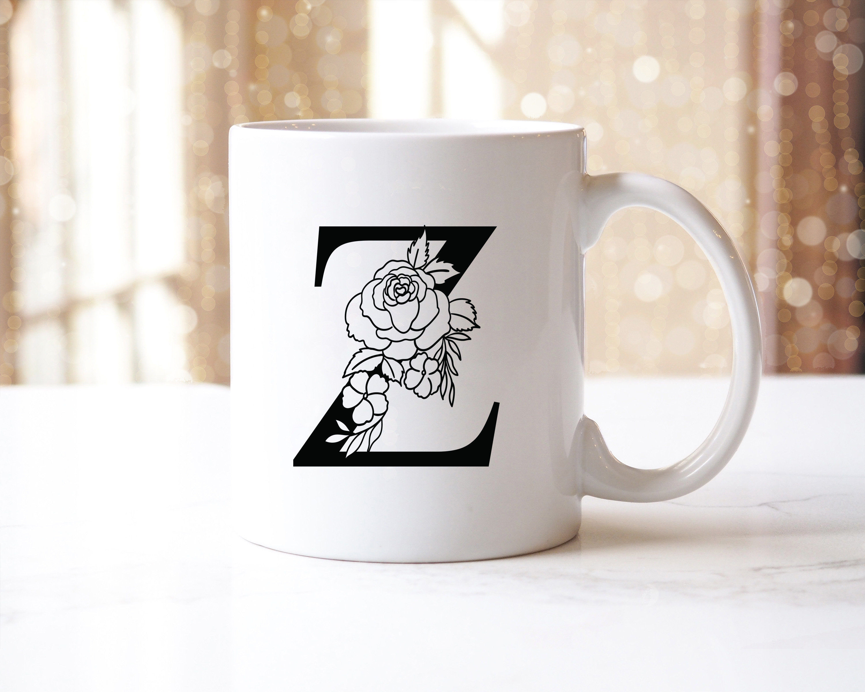 Botanical Letter svg Floral Letter Z svg Floral Alphabet Z | Etsy