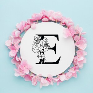Flower Alphabet Svg, Floral Letter E Svg, Floral Alphabet E Svg ...