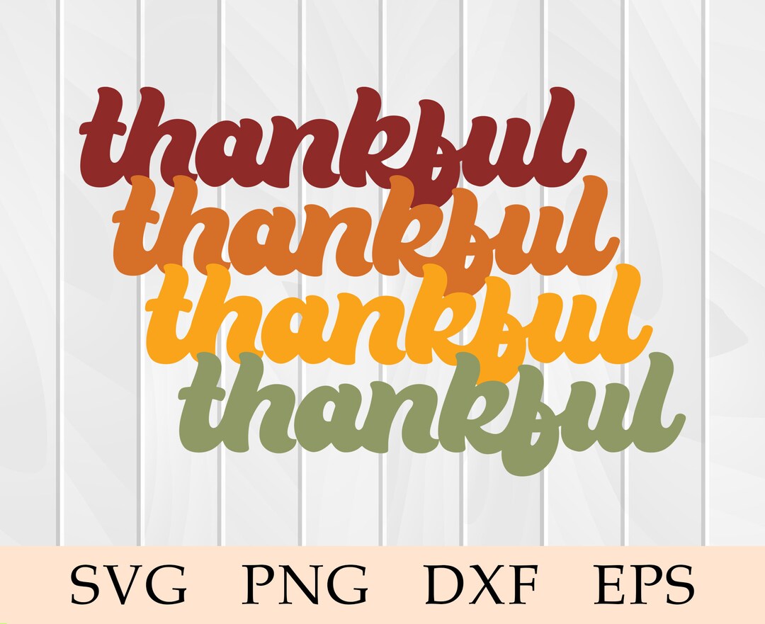Thankful Svg, Fall Svg, Retro Thankful Svg, Fall Svg, Thanksgiving Svg ...