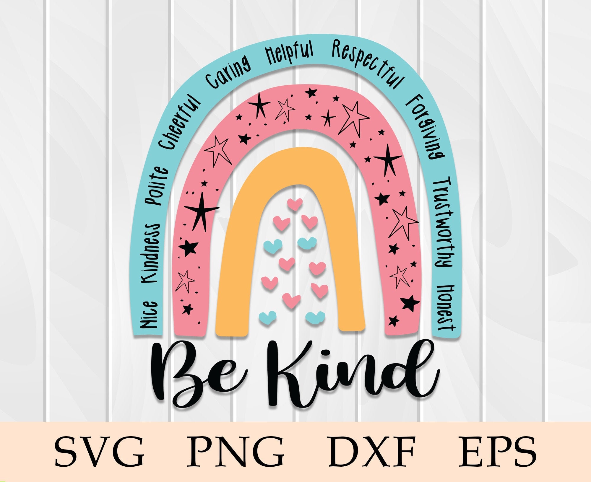 Be Kind Rainbow Svg Kindness Svg Cute Words of Kindness | Etsy