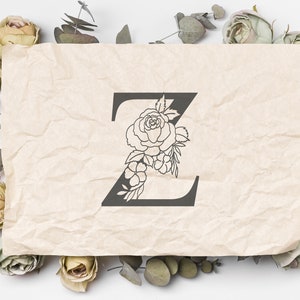 Botanical Letter Svg, Floral Letter Z Svg, Floral Alphabet Z Svg, Initial Z Svg, Botanical ...