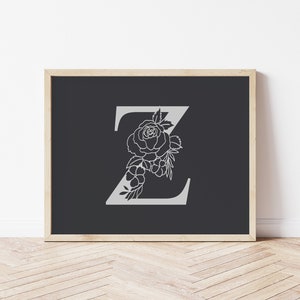 Botanical Letter Svg, Floral Letter Z Svg, Floral Alphabet Z Svg, Initial Z Svg, Botanical ...
