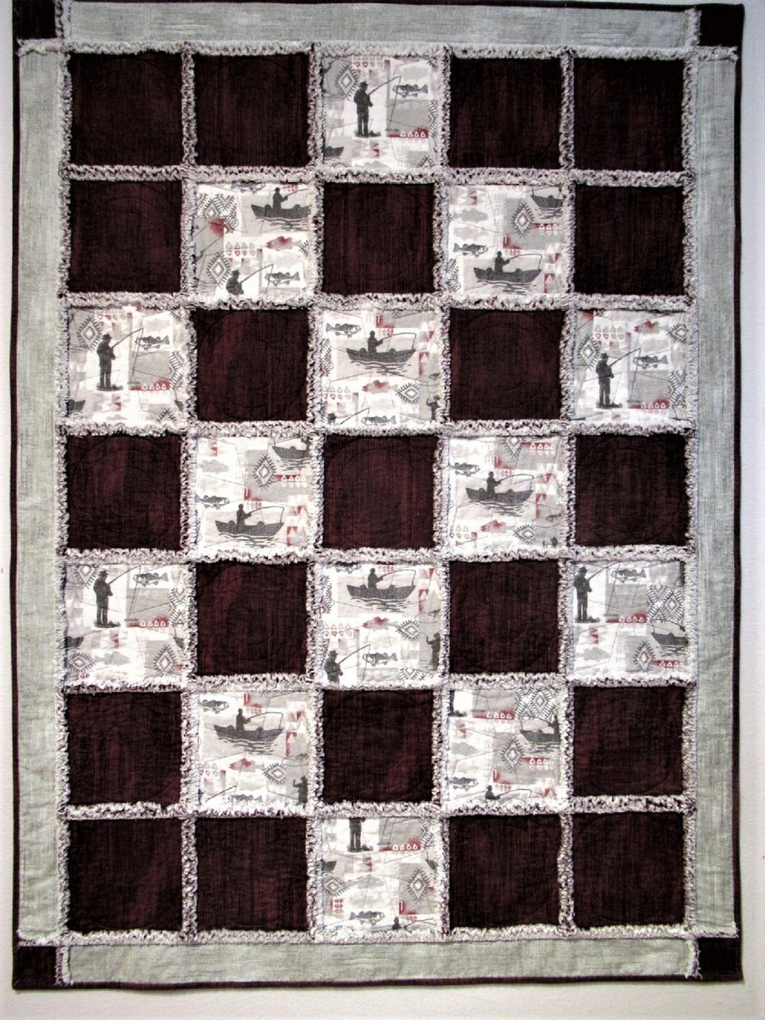 Gone Fishing a Rag Quilt That's Reversible and Has a - Etsy