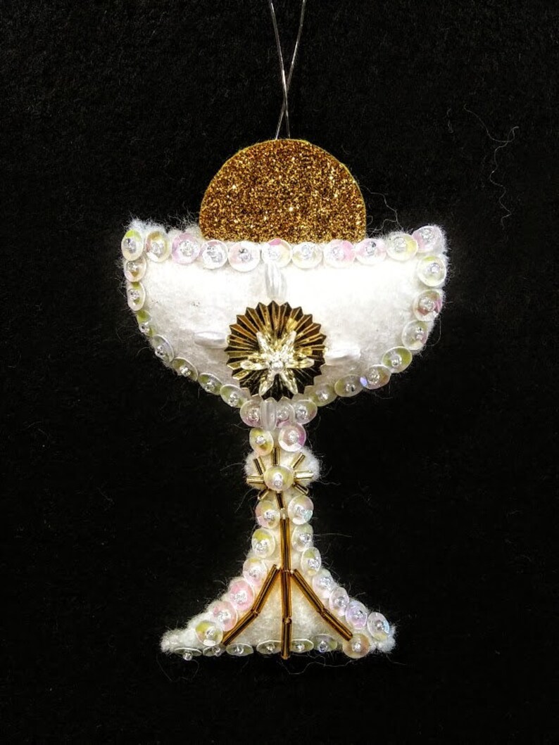 Made to Order Chrismon Christmas Ornaments Hand Made Set of White and ...