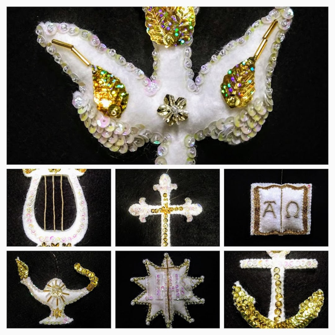 Made to Order Chrismon Symbol Christmas Ornaments Set of 7 Custom Hand ...