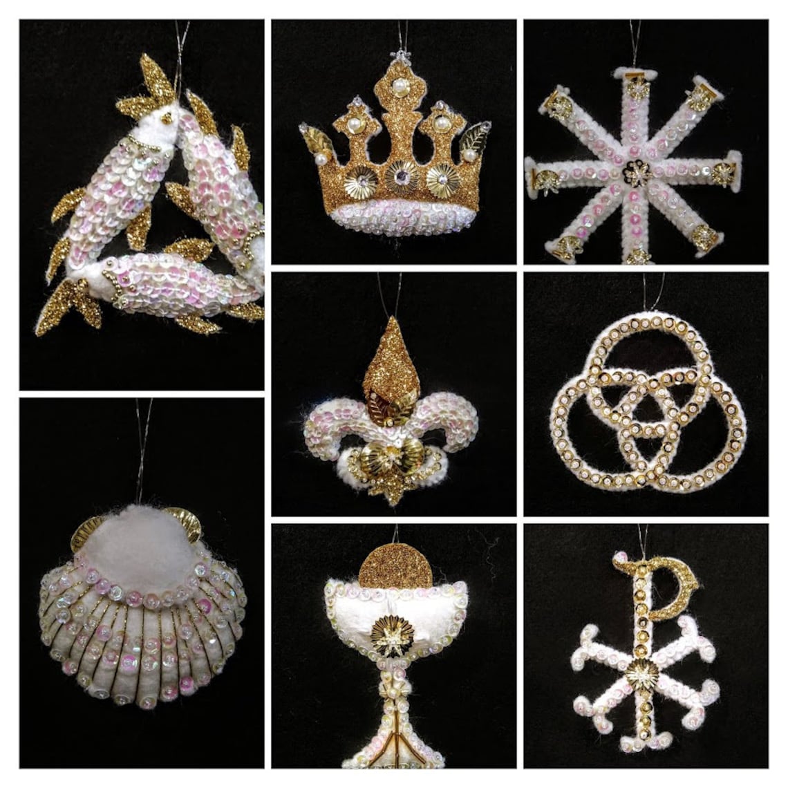 Made to Order Chrismon Christmas Ornaments Hand Made Set of - Etsy