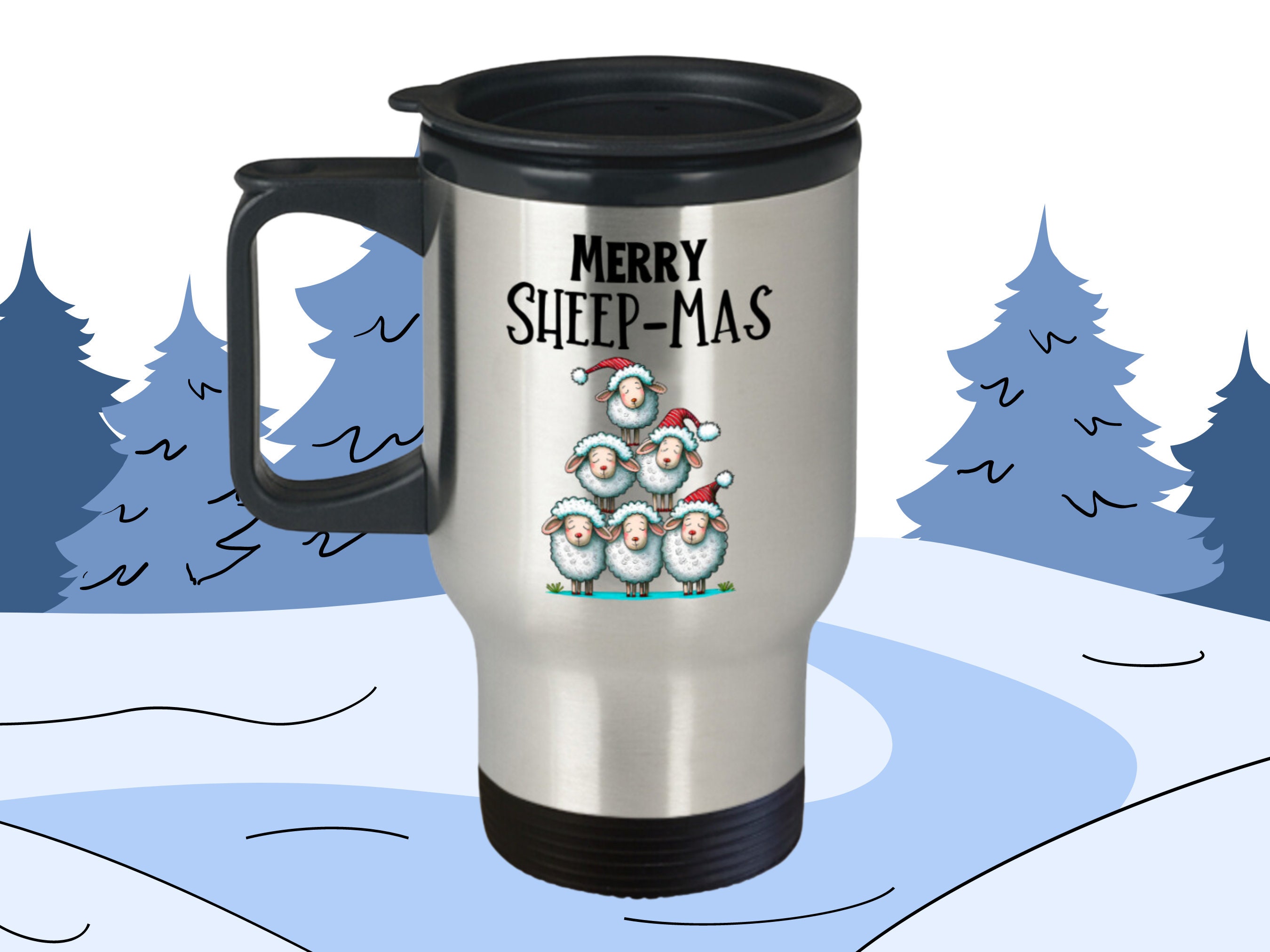 Holiday Cup Christmas Tumbler 14oz Travel Mug Christmas - Etsy