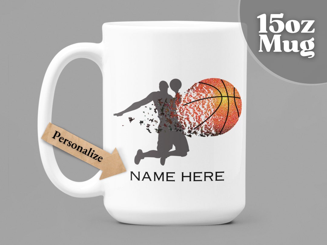 Basketball Mug Basketball Gift Personalized Basketball Gift 15oz Whit3e ...