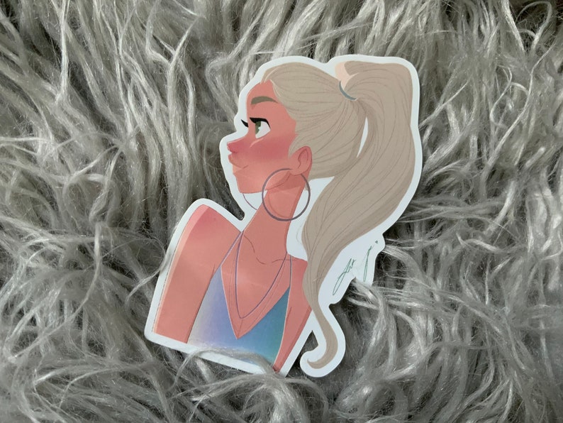 STICKER | Blonde Ponytail - Leledoesdoodles Illustration - Holographic ...