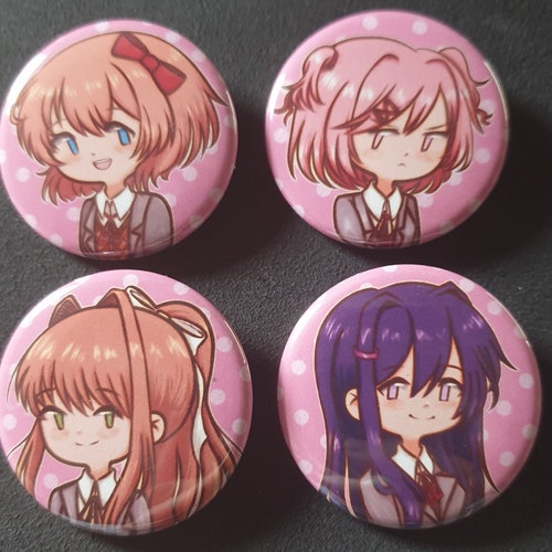 Doki Doki Literature Club Buttons - Etsy Canada