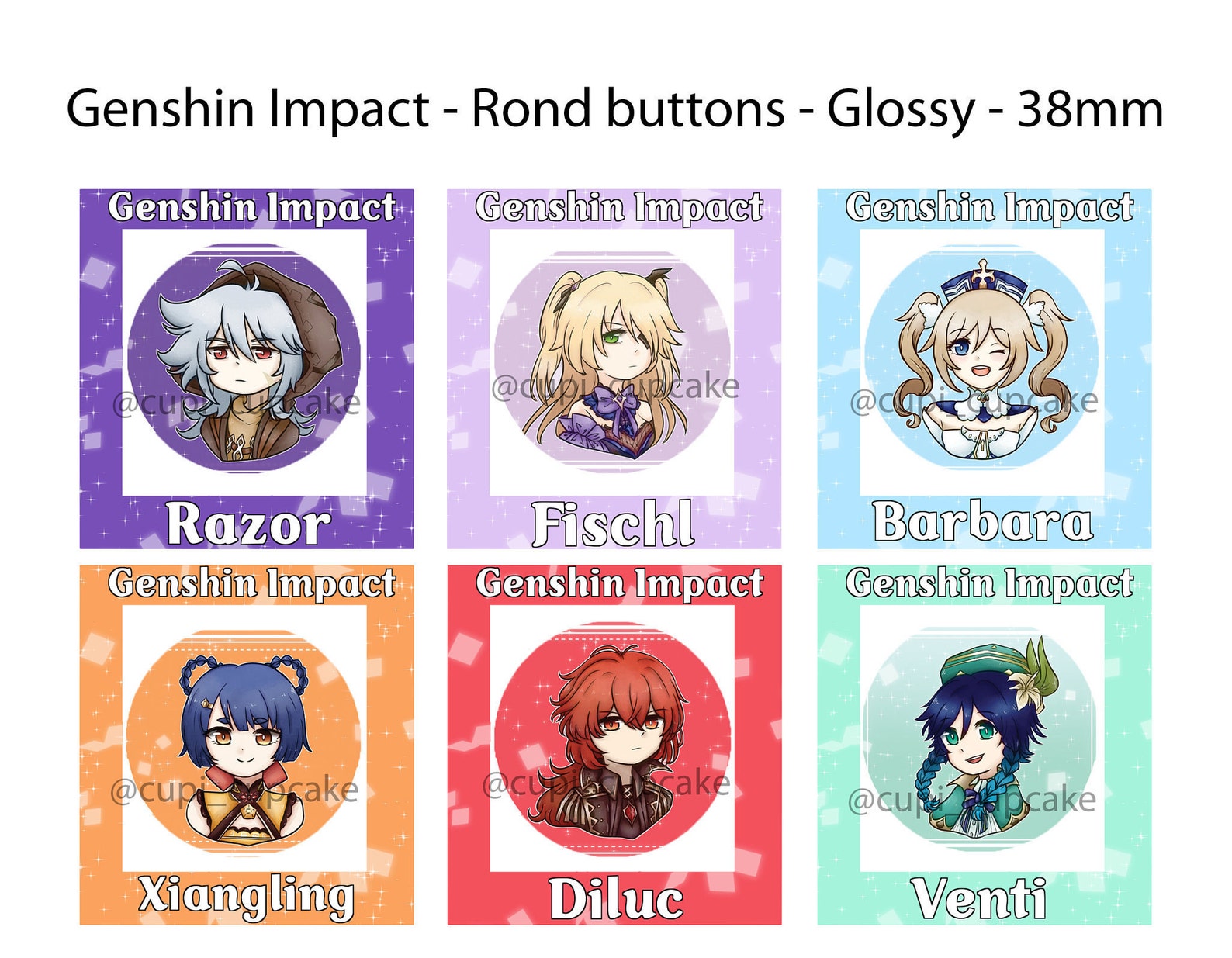 Genshin Impact Buttons - Etsy