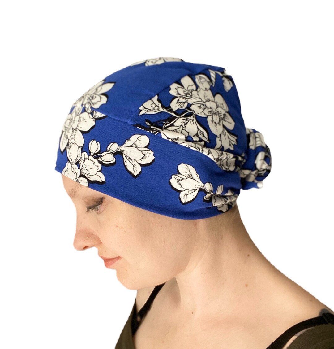 Scrub Cap for Women, Long Hair Nurse Hat, Stretchy Scrub Cap, Blue ...