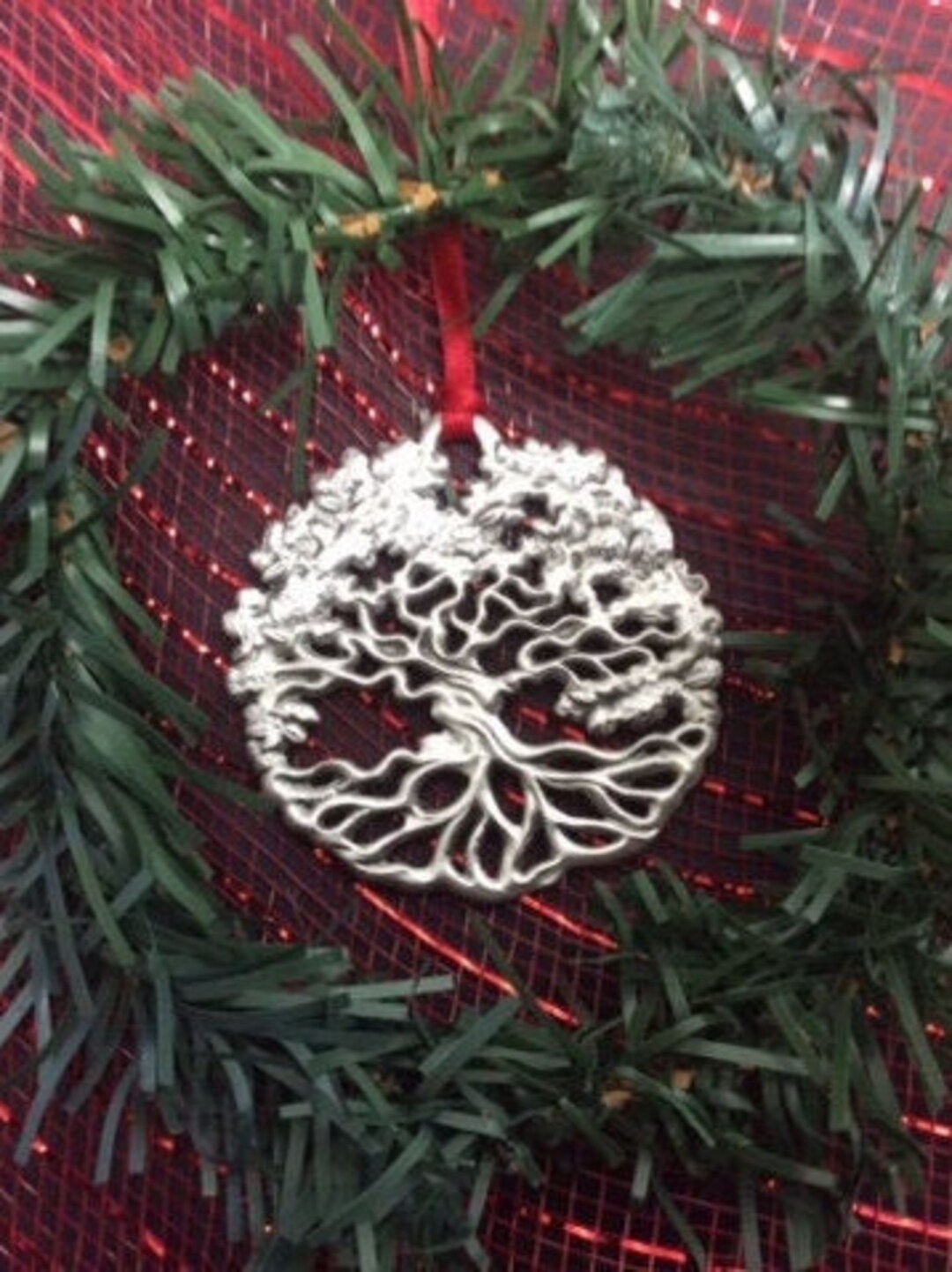 Tree of Life Pewter Christmas Ornament - Christmas Tree Decorations ...