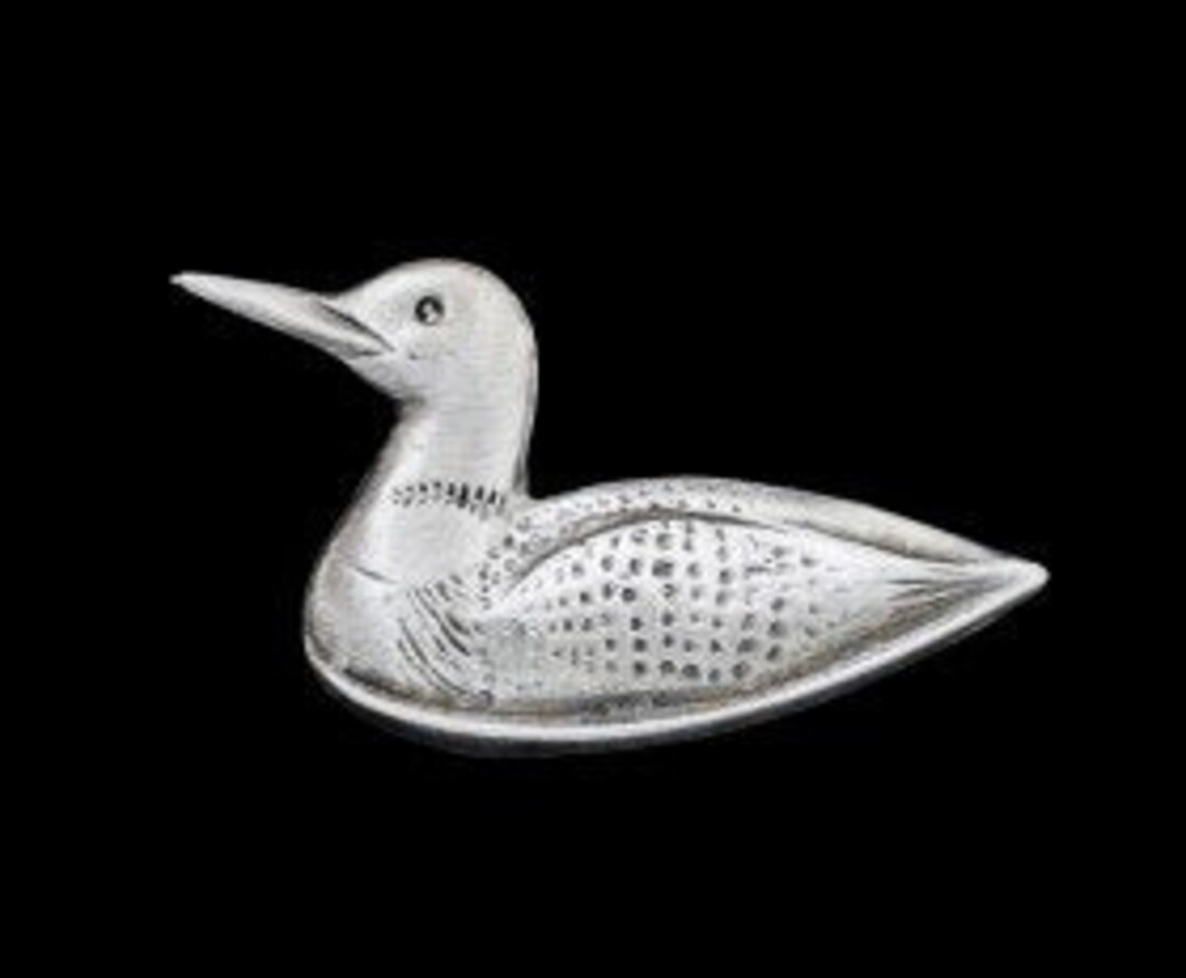 Pewter Loon Lapel Pin - Etsy