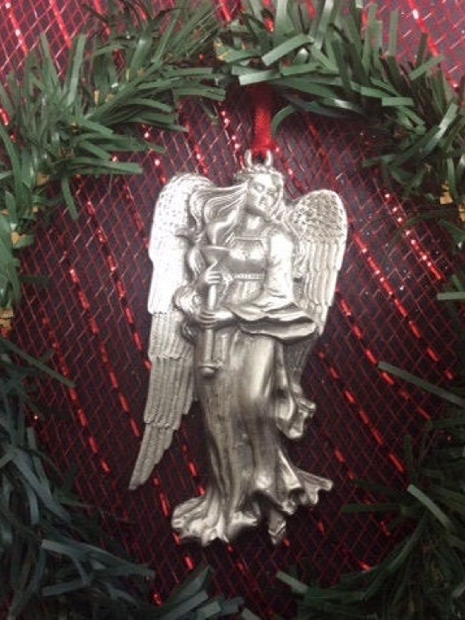 Angel Pewter Christmas Ornament-angel With Flame - Etsy Canada