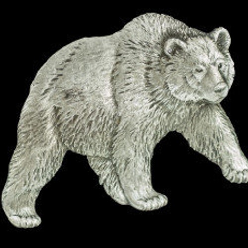 Bear Bear Pin Bear Brooch Grizzly Bear Pewter Pin Grizzly - Etsy
