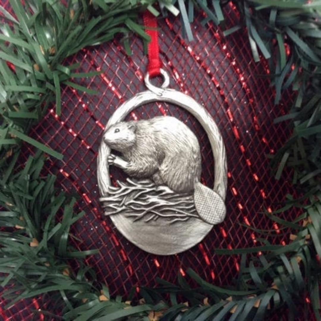 Beaver Pewter Christmas Ornament - Beaver Ornament - Beaver Decoration ...