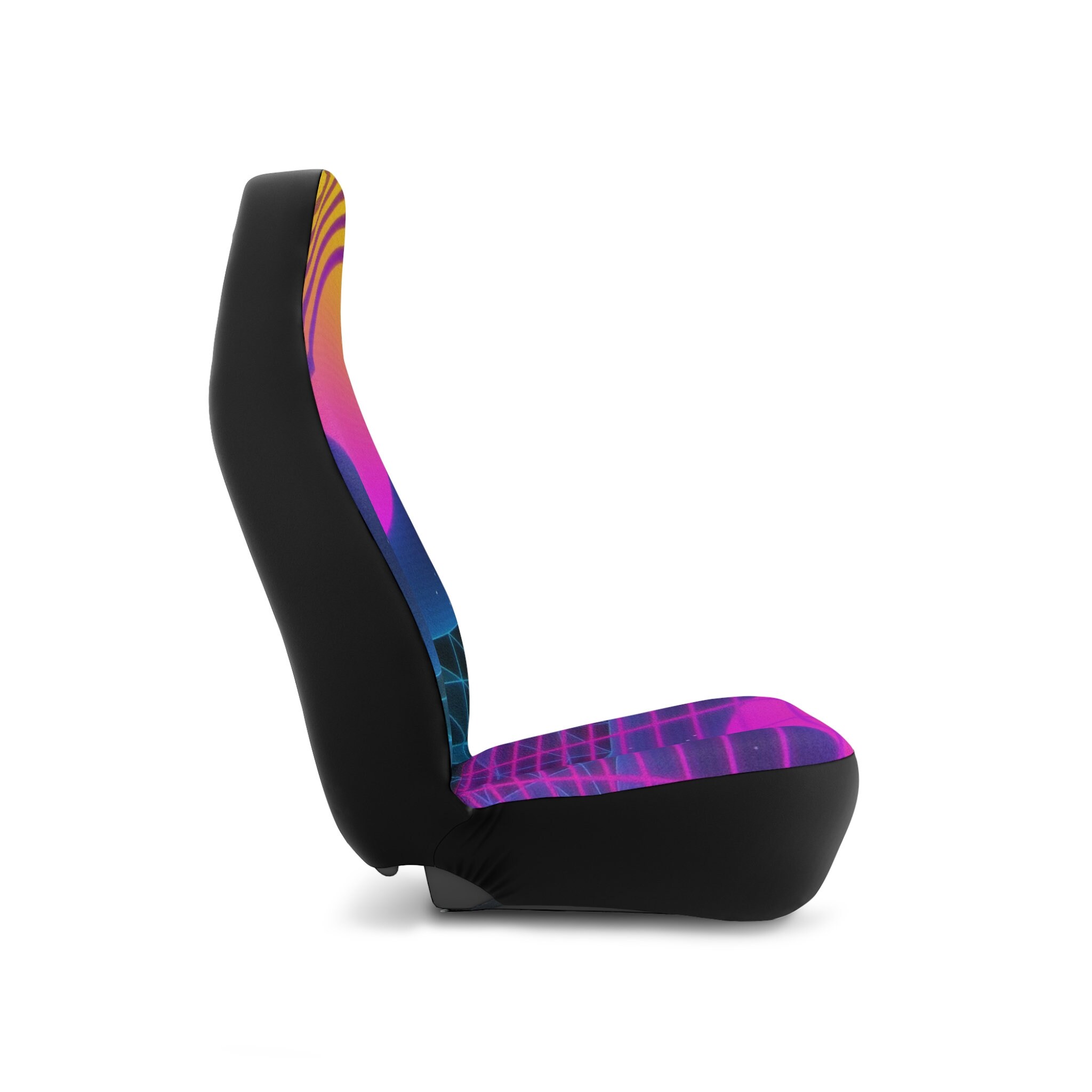 Synthwave Sunset Neon Grid Retro Vaporwave 8bit 80s Type Car Seat Cover ...