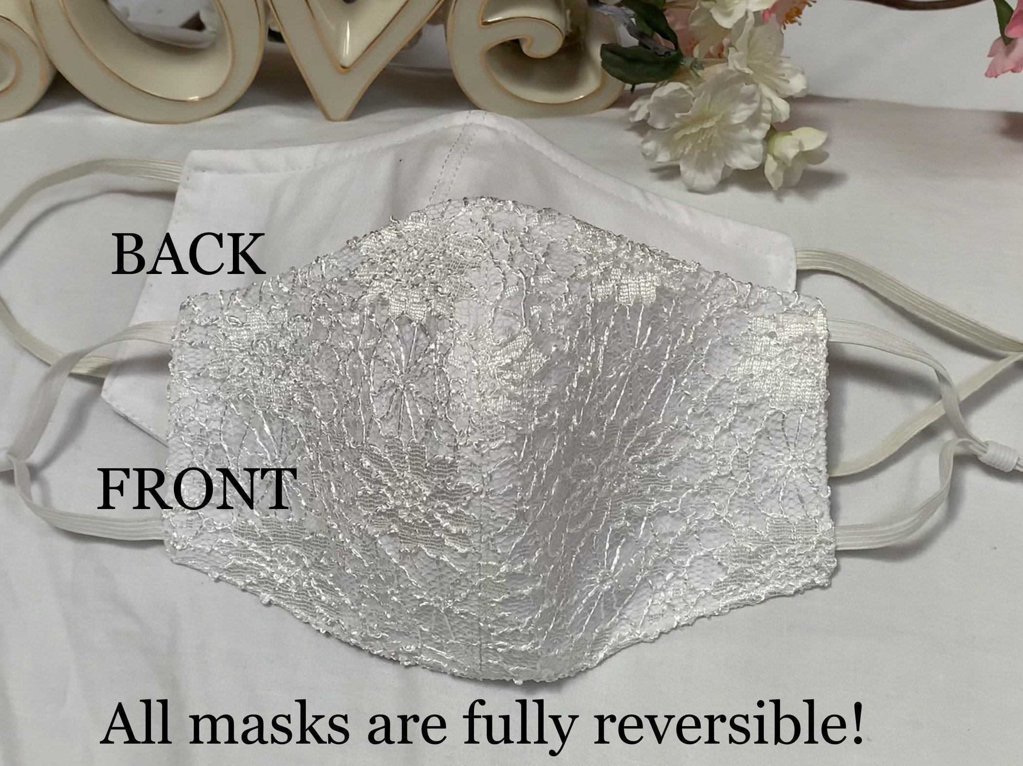 Bridal Lace Face Mask with Nose Wire adjustable ear | Etsy