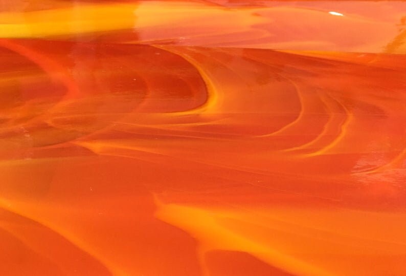 Sheet Orange Wispy Translucent Glass Spectrum Stained Glass - Etsy