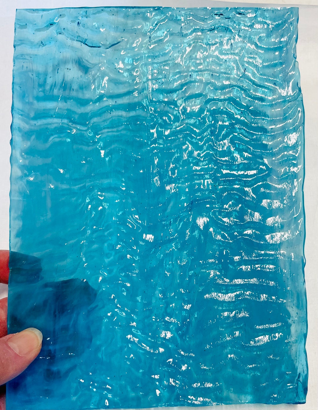 RIPPLE WATER BLUE Glass Sheet Stained Glass F05 - Etsy