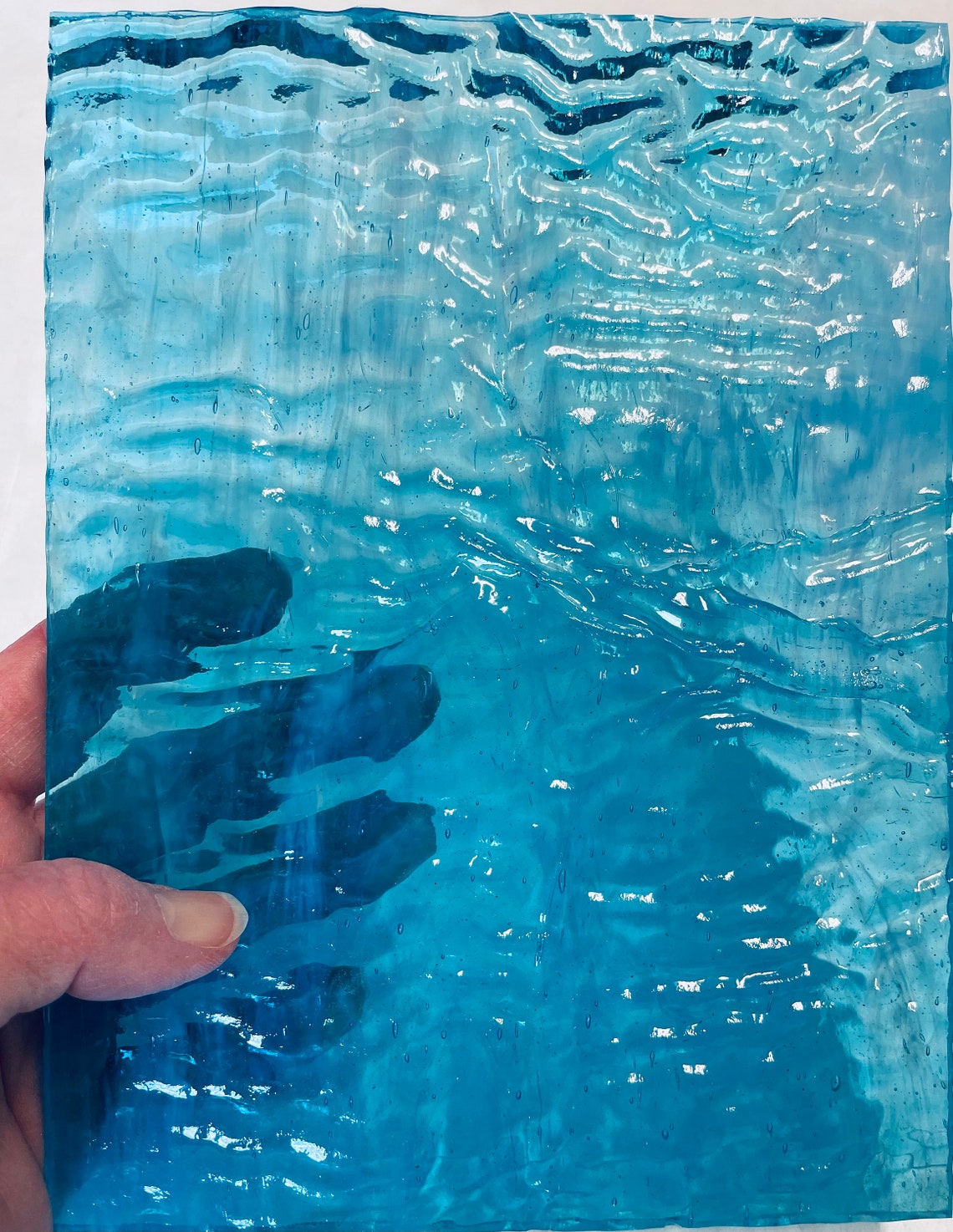 RIPPLE WATER BLUE Glass Sheet Stained Glass P03 | Etsy