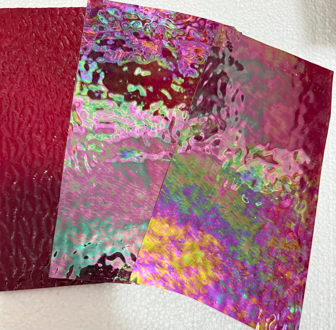 VERY OLD Highly Iridized Rolled Granite Red Stained Glass Sheet #108 - Etsy
