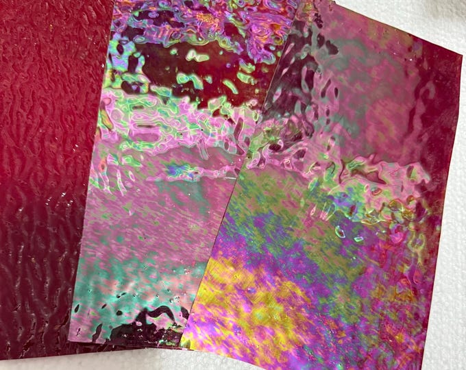 VERY OLD Highly Iridized Rolled Granite Red Stained Glass Sheet #108 - Etsy