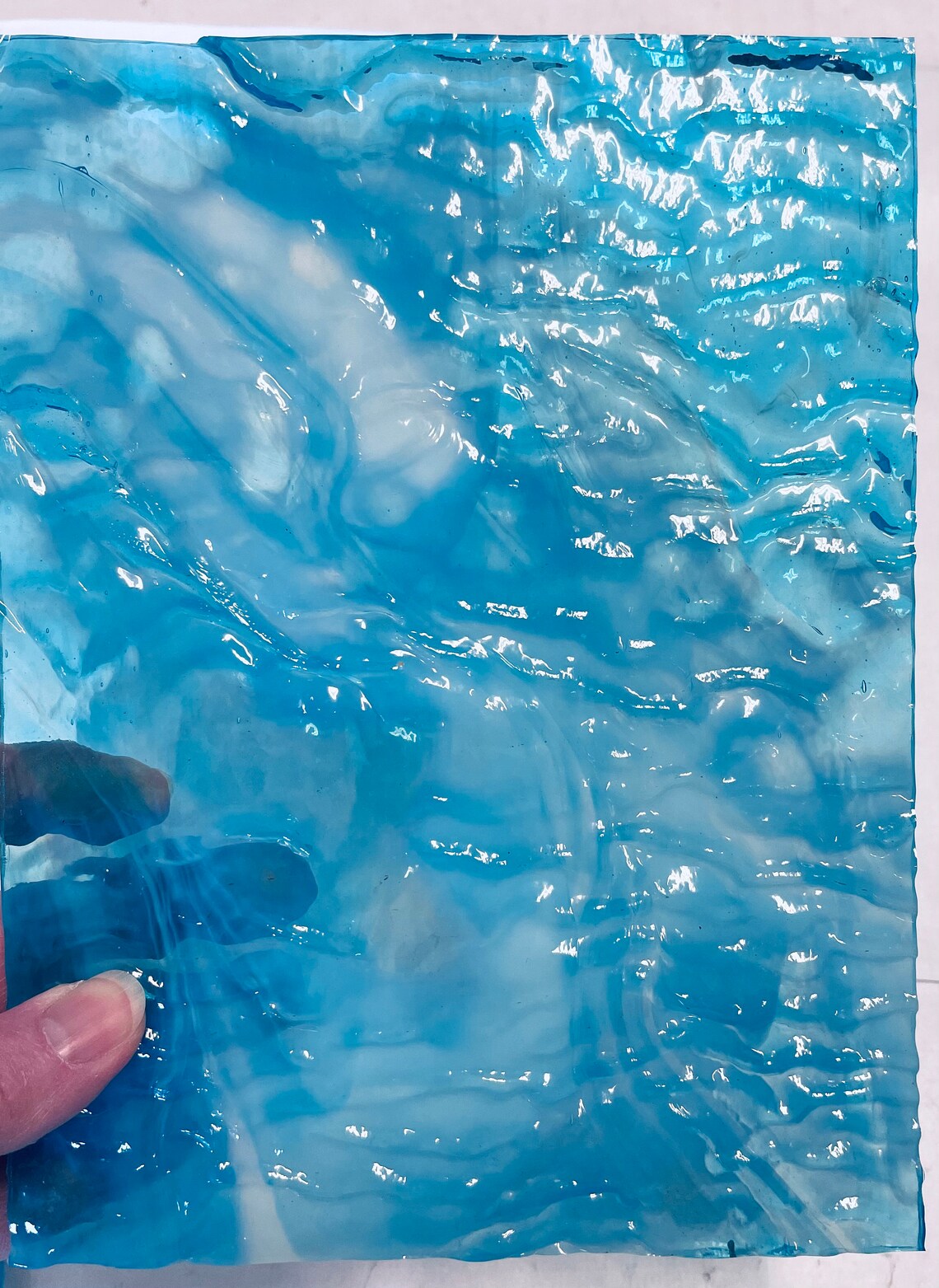 RIPPLE WATER BLUE Glass Sheet Stained Glass P03 | Etsy