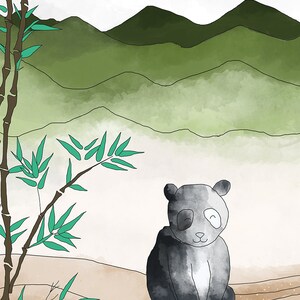 Pandas in the Bamboo Forest Watercolor Baby Room Poster, Nursery Poster ...