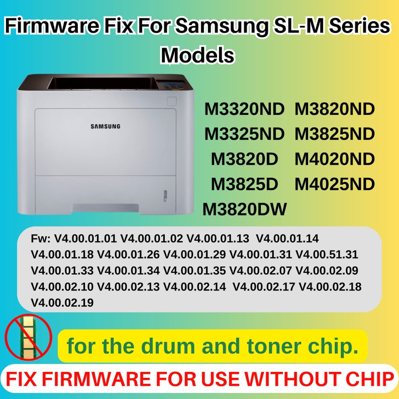 Firmware Fix for Samsung SL-M Series Models - Etsy