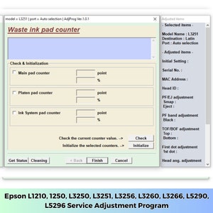 Epson L1210, L1250, L3210, L3211, L3250, L3251, L3256, L3260, L3266 ...