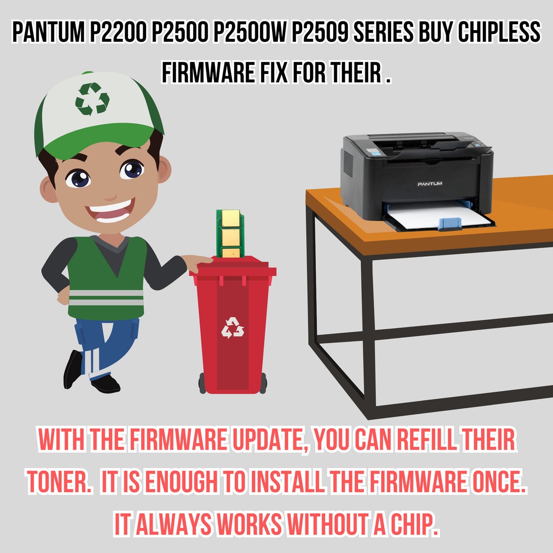 Pantum P2500 P2500W Series Chipless Firmware Fix - Etsy