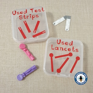 Diabetic Test Strip & Lancet Small Storage Containers: Pocket Travel ...