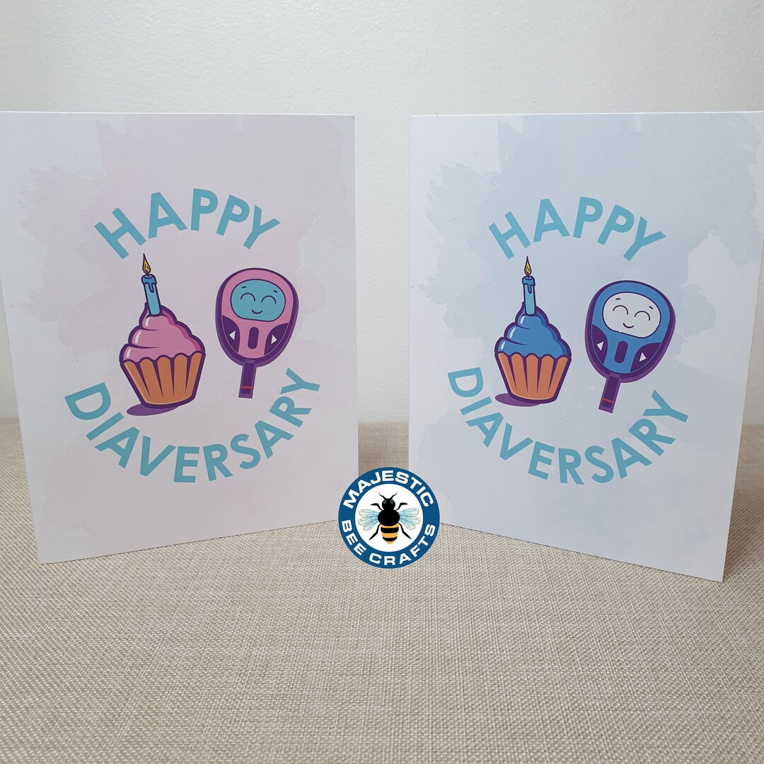 Happy Diaversary Cupcake Card Type 1 Diabetes (various Designs) Type 1 ...