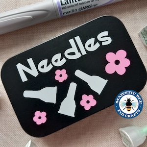 Diabetic Needle Portable Tin Container Floral Perfect for Handbag ...