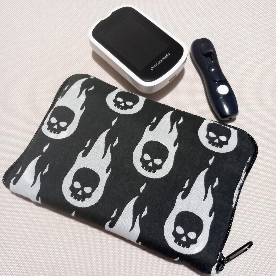 Diabetes Blood Glucose Meter Case Skull Flames | Type 1 Diabetes | Type ...