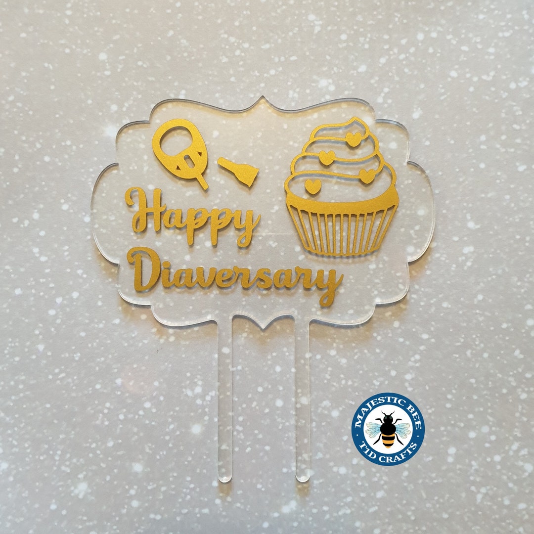 Happy Diaversary Cake Topper Acrylic Glucose Meter Design various ...