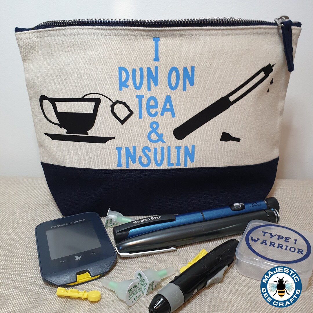 Diabetes Supply Kit Bag: "i Run on Tea & Insulin" Design - Diabetic ...