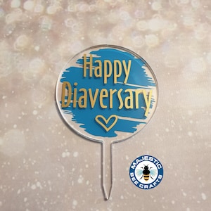 Happy Diaversary Acrylic Cupcake Toppers (various Designs) | Diaversary ...