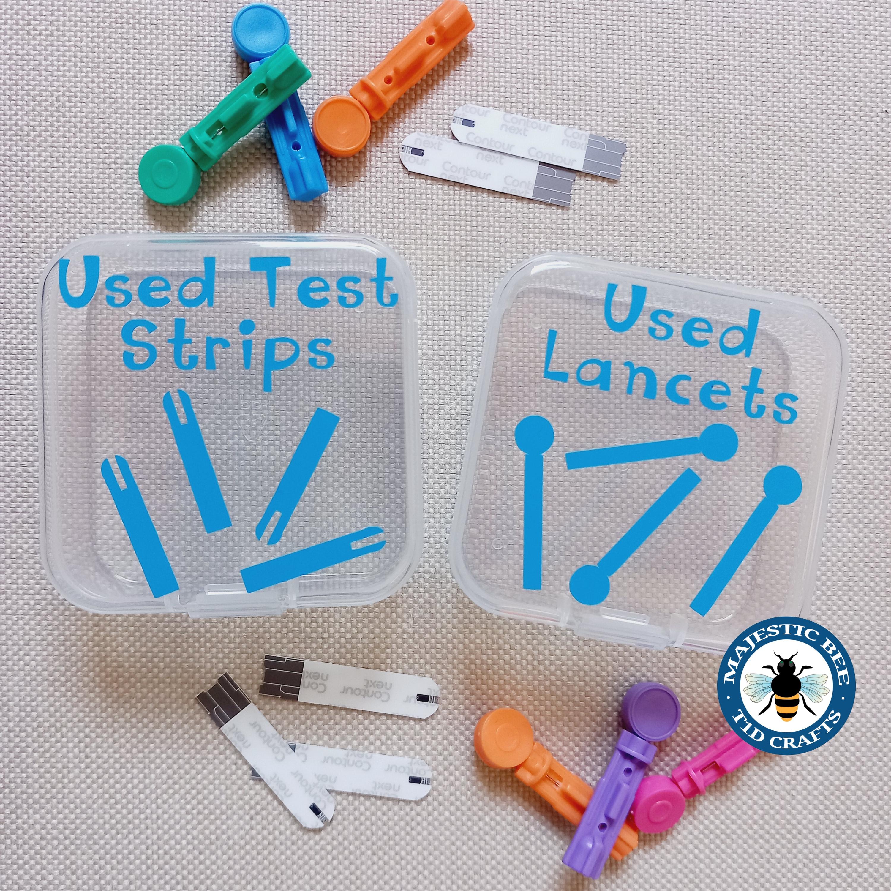 Diabetic Test Strip & Lancet Small Storage Containers: Pocket Travel ...