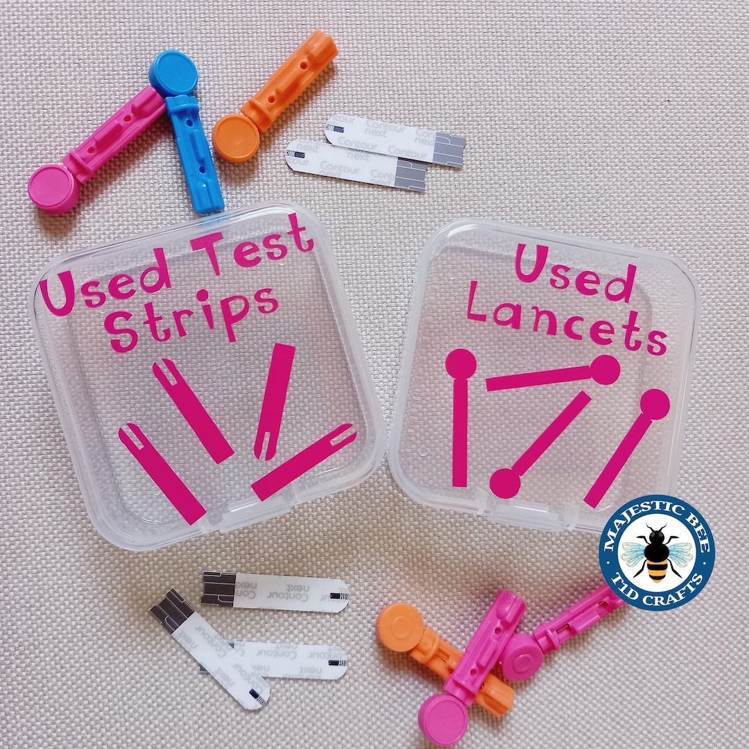Diabetic Test Strip & Lancet Small Storage Containers: Pocket Travel ...