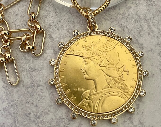 Gold Coin Necklace-multi Link Chain Necklace-reproduction - Etsy