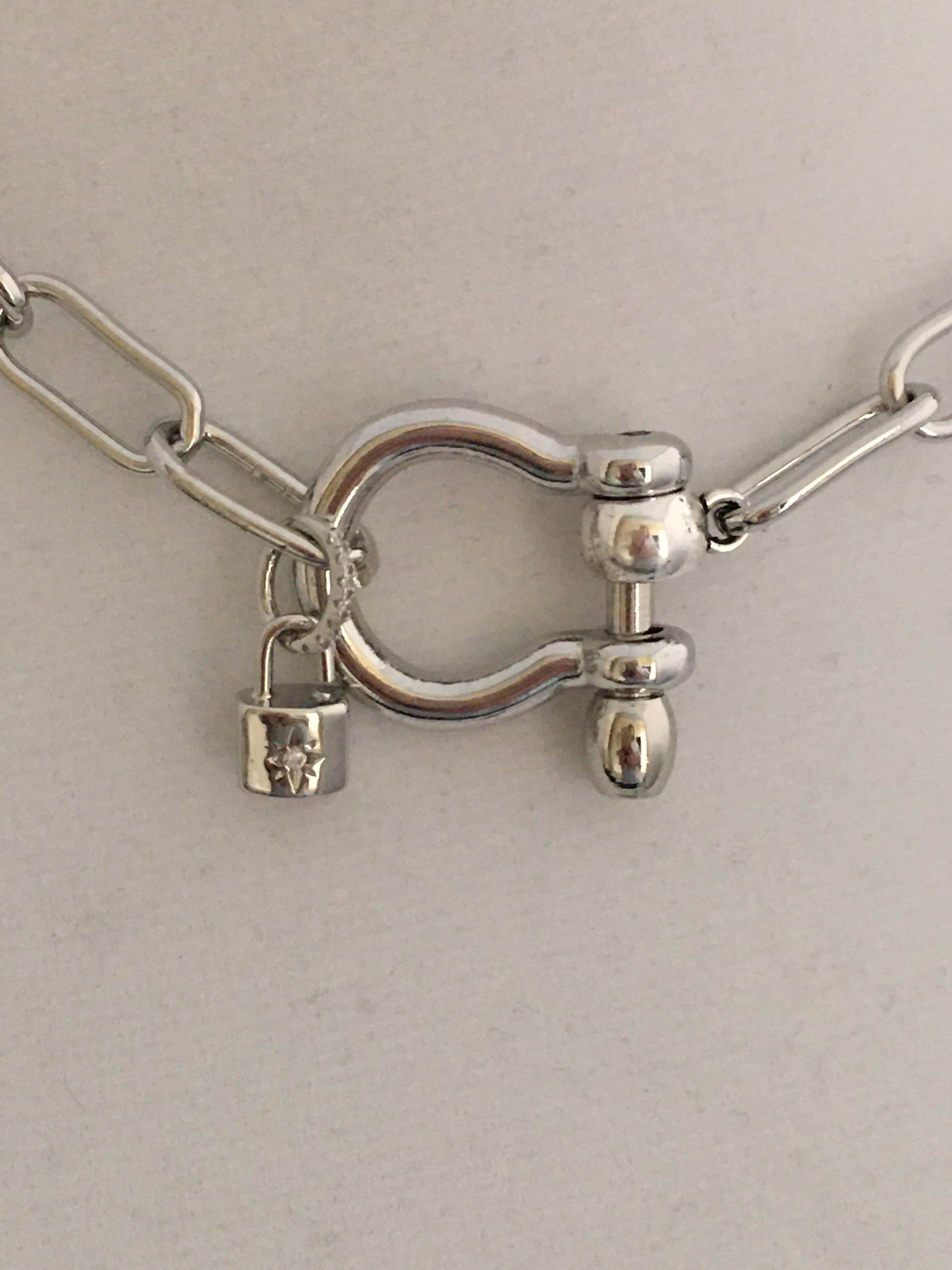 Carabiner Chain Necklace-Choker Necklace-Clasp Chain | Etsy