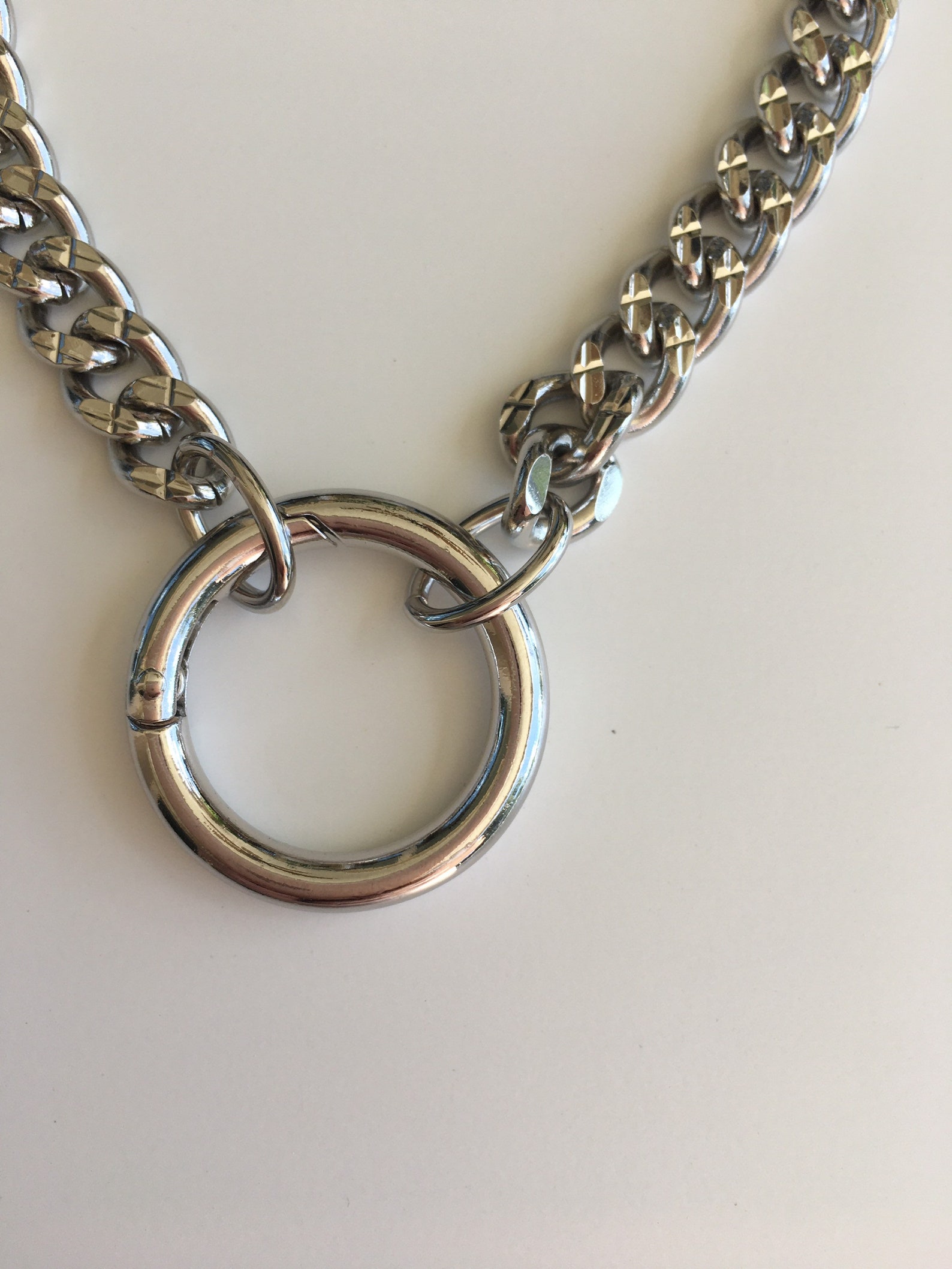 Silver Curb Link Chain Necklace-cuban Chain Choker-chain - Etsy