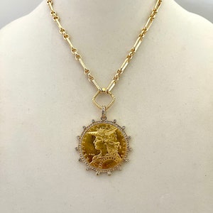 Gold Coin Necklace-multi Link Chain Necklace-reproduction - Etsy