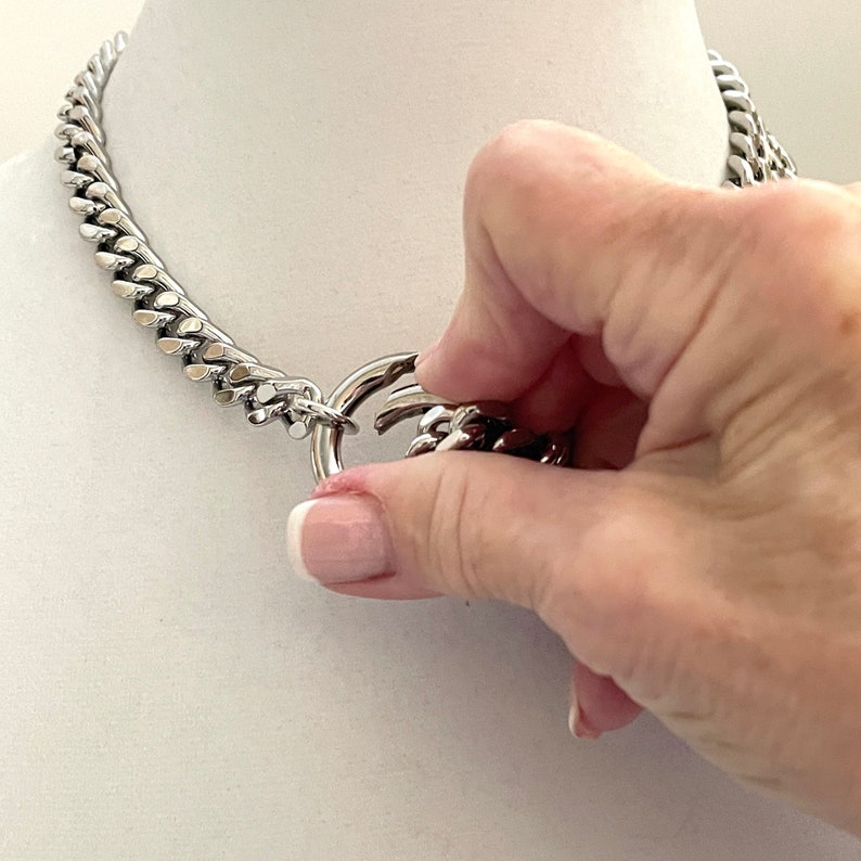 Chunky Silver Miami Cuban Chain Necklace, Double Strand - Etsy