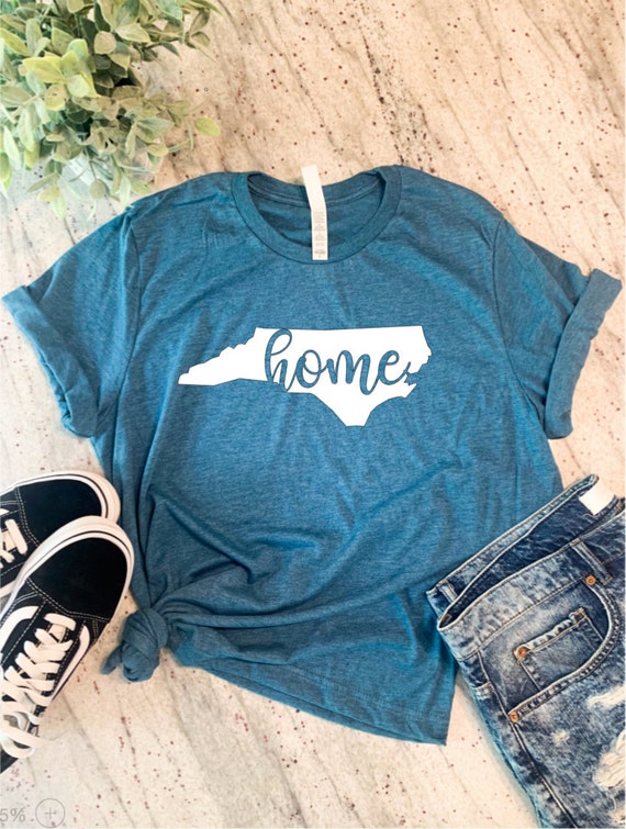 North Carolina HOME T shirt State of NC T-shirt Bella | Etsy